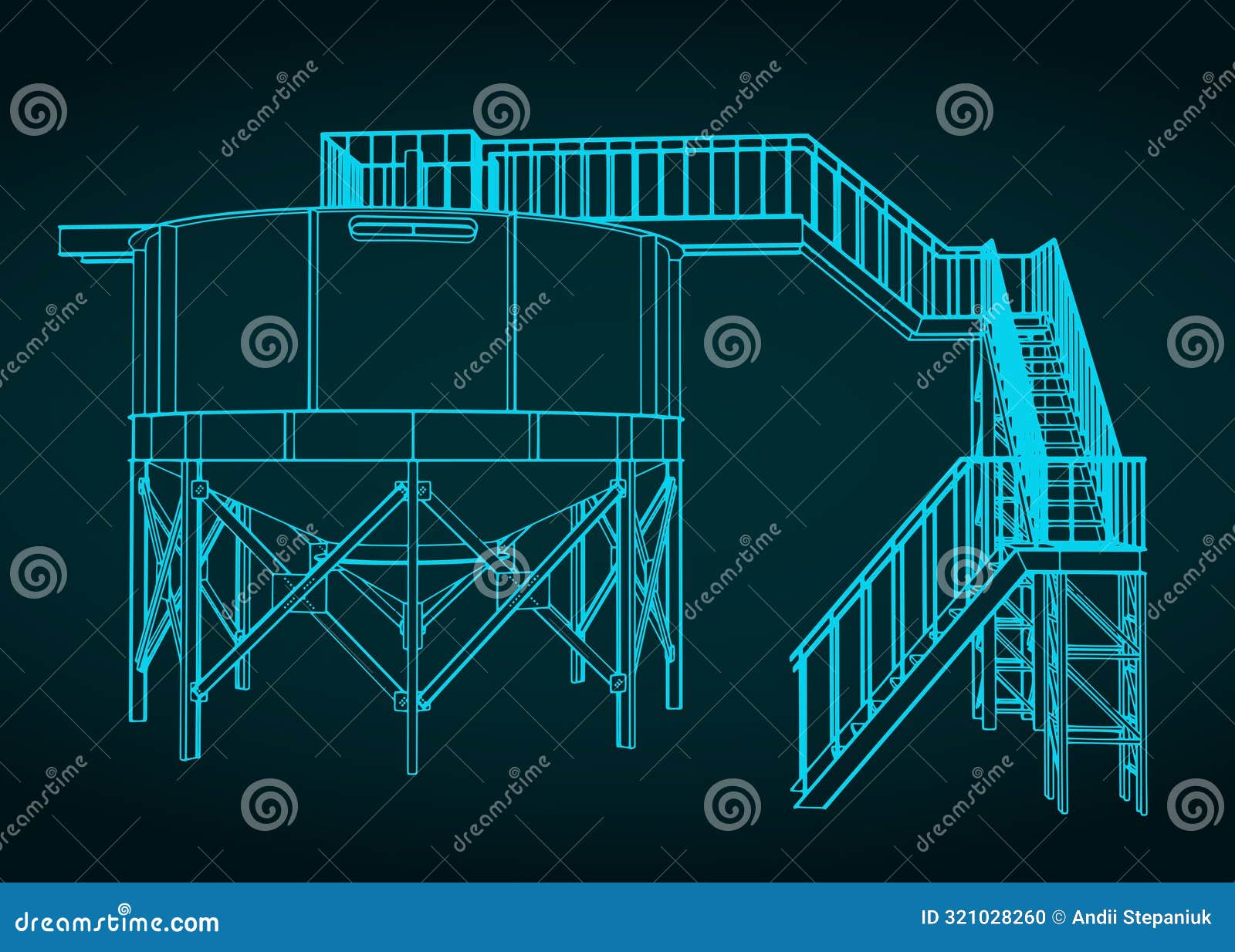 Blueprint Of Mining Dumper. Side, Back And Front View. Outline Heavy ...