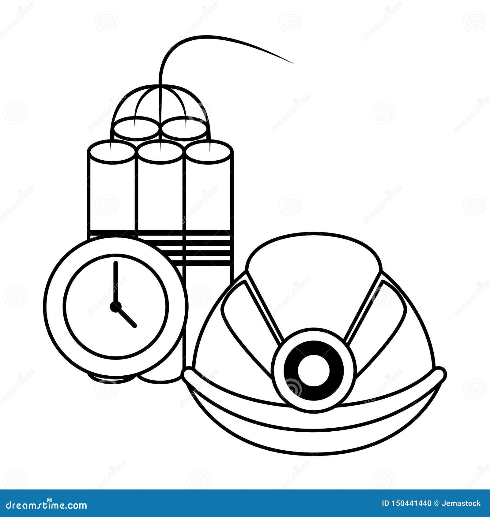 Tnt Detonator With Timer Symbol Isolated In Black And White Vector ...