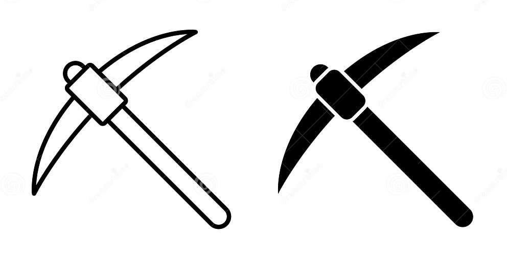 Mining Tool Miner Pickaxe Vector Icon Stock Vector - Illustration of ...