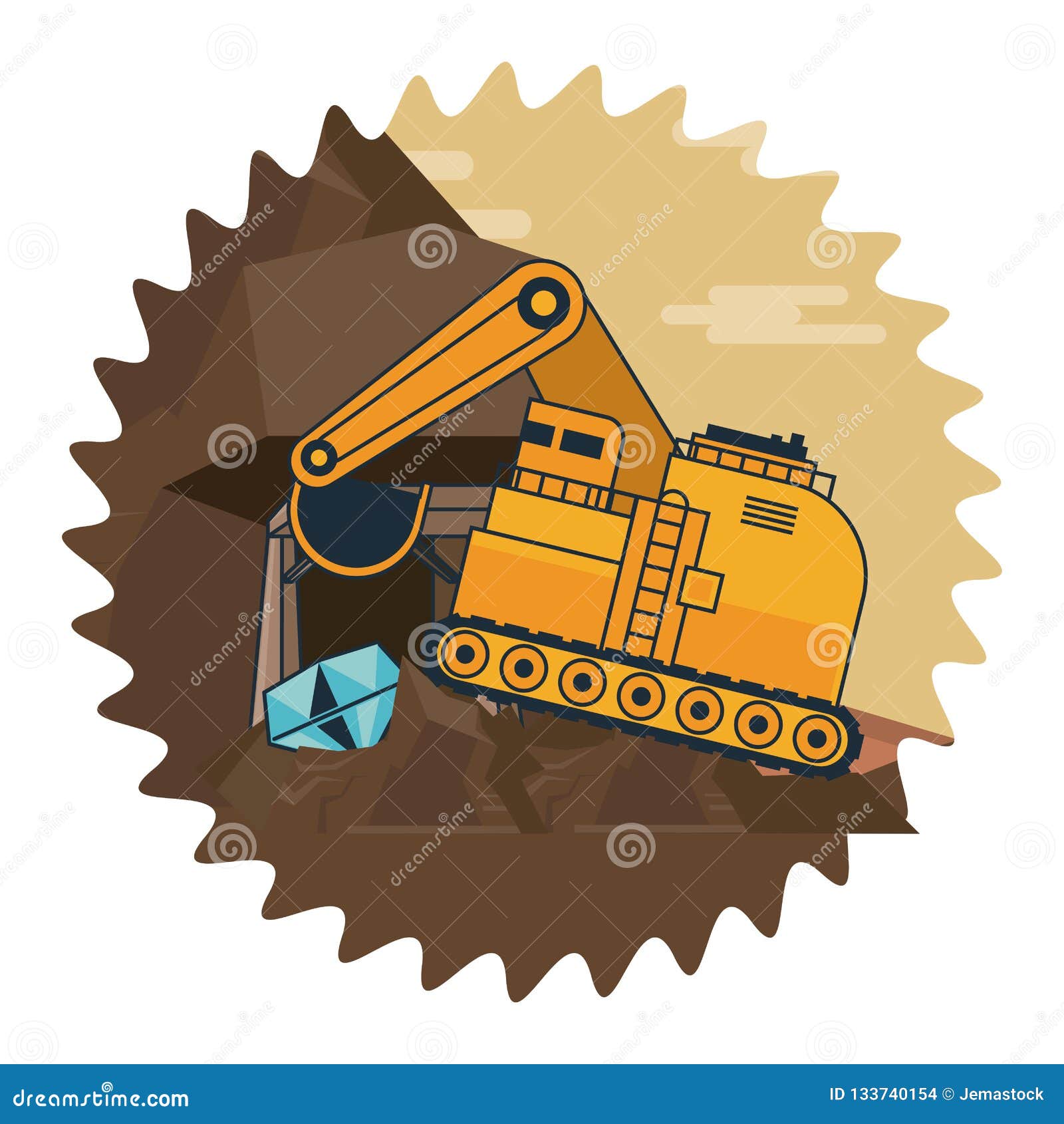 Mining tools and elements stock vector. Illustration of mineral - 133740154