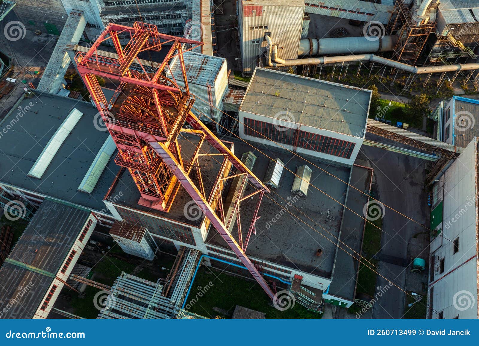 Mining Tower of Underground Black Coal Mine from Drone Stock Image ...