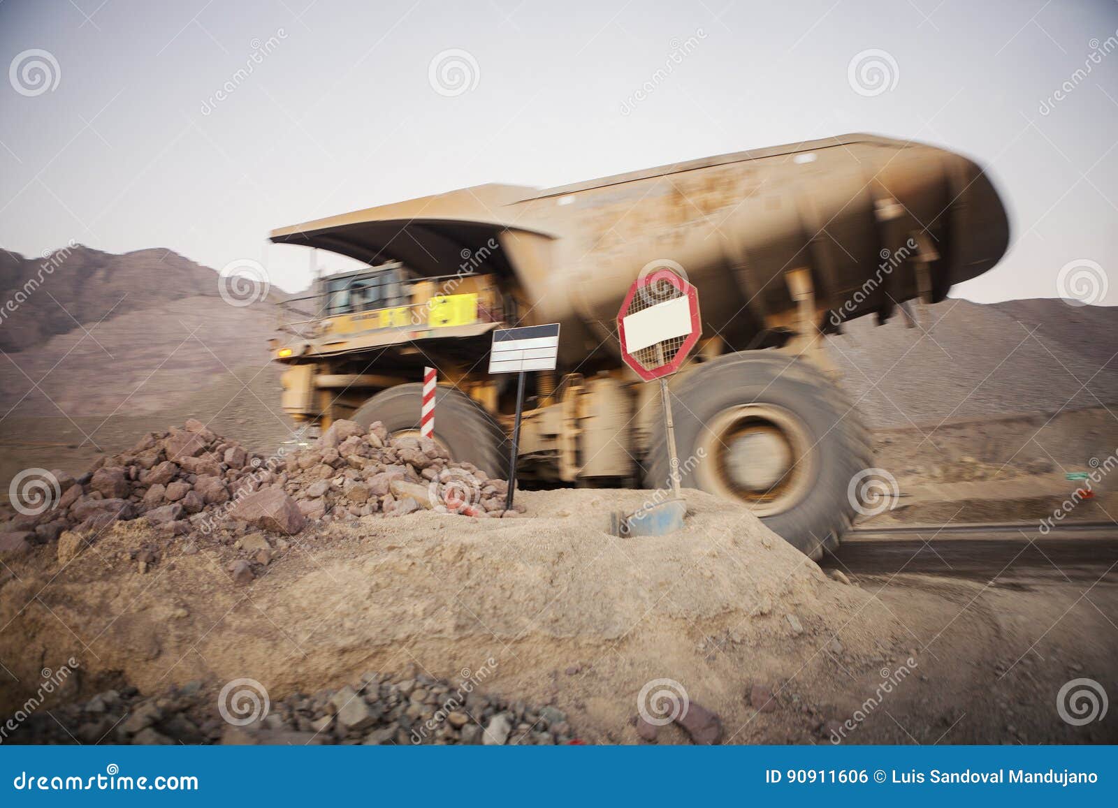 Mining Truck on the Road stock photo. Image of earth - 90911606