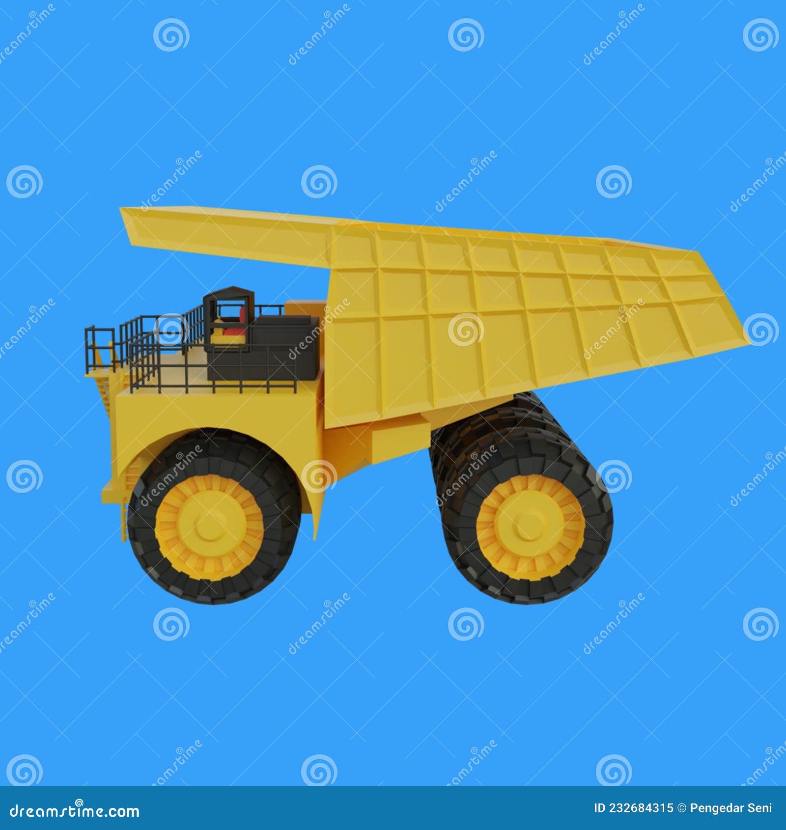 Mining Truck Side View 3d Object Stock Illustration - Illustration of ...