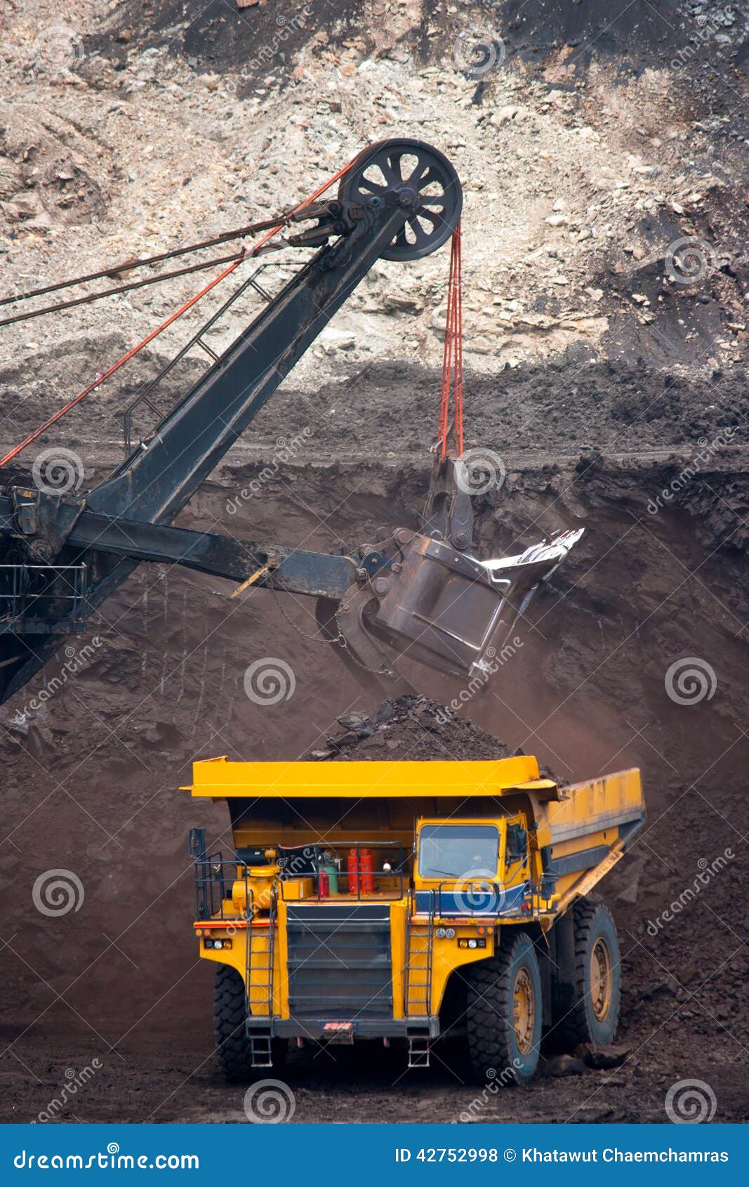 Mining truck unload coal stock photo. Image of deep, excavation - 42752998