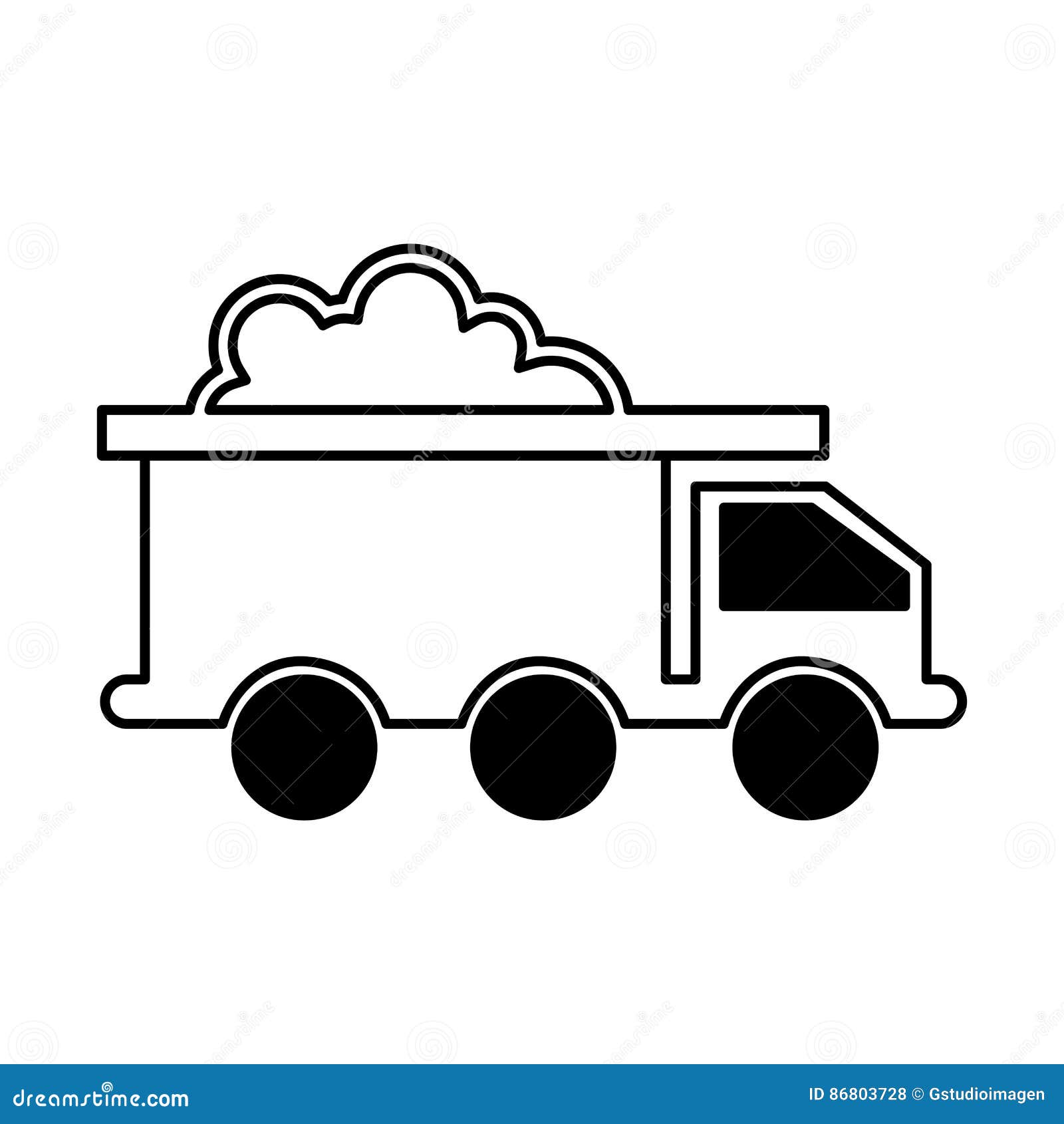 Mining Truck Vehicle Isolated Icon Stock Vector - Illustration of ...