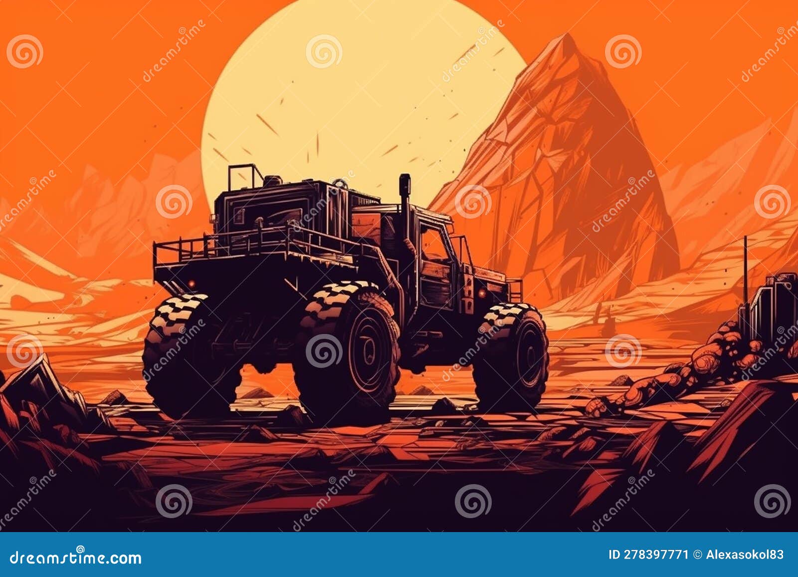 Mining On Mars Infographics. Planet Colonization Vector Illustration ...