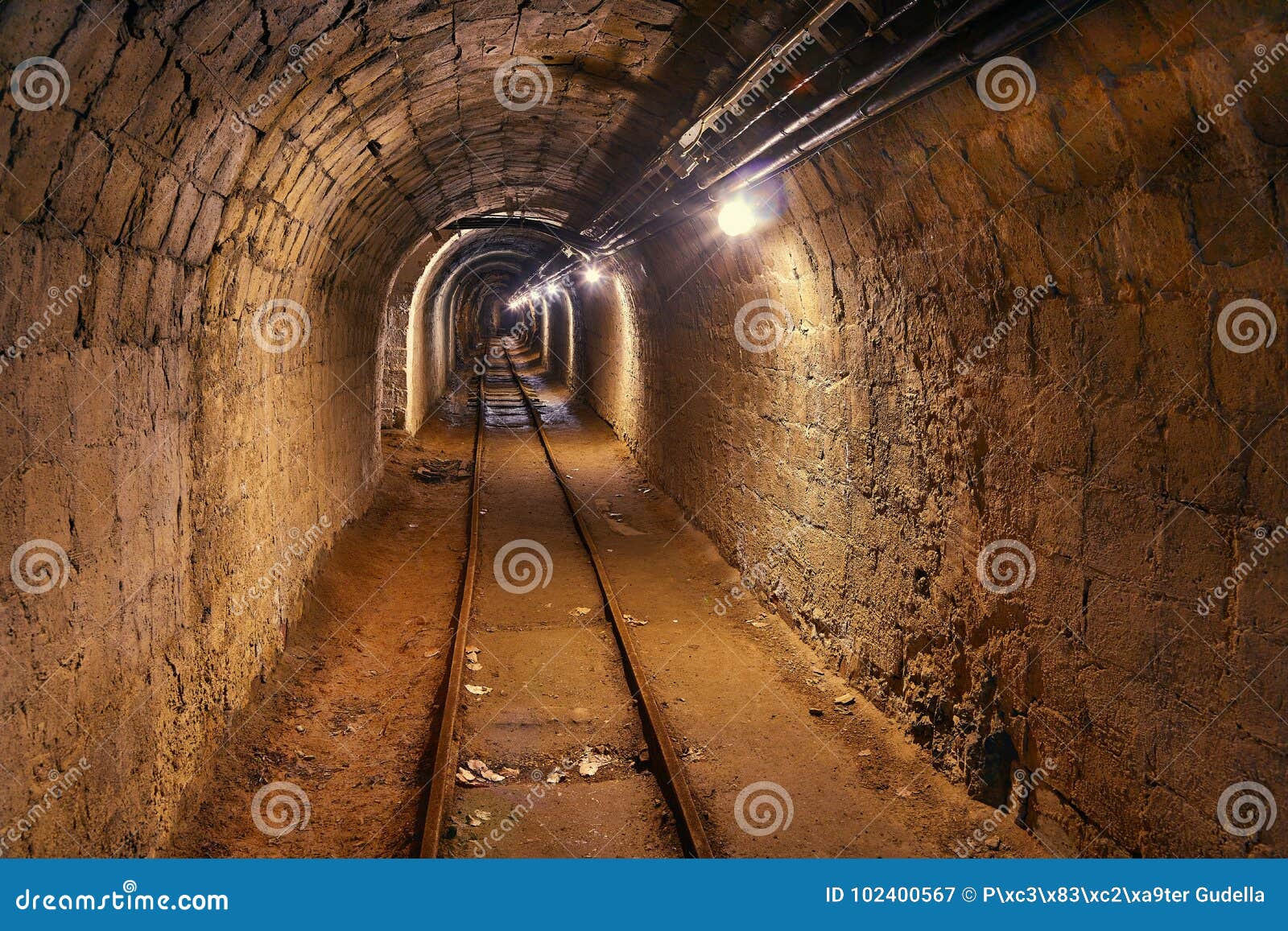Mine Shaft with Rail stock image. Image of iron, industry - 102400567