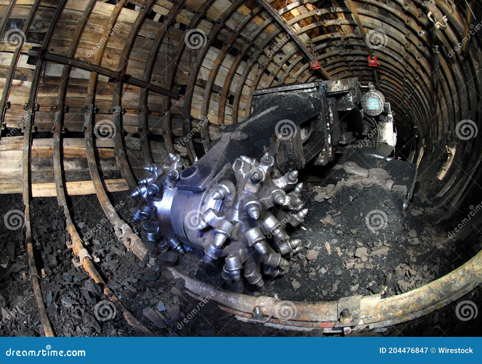 Mining underground machine stock image. Image of working - 204476847