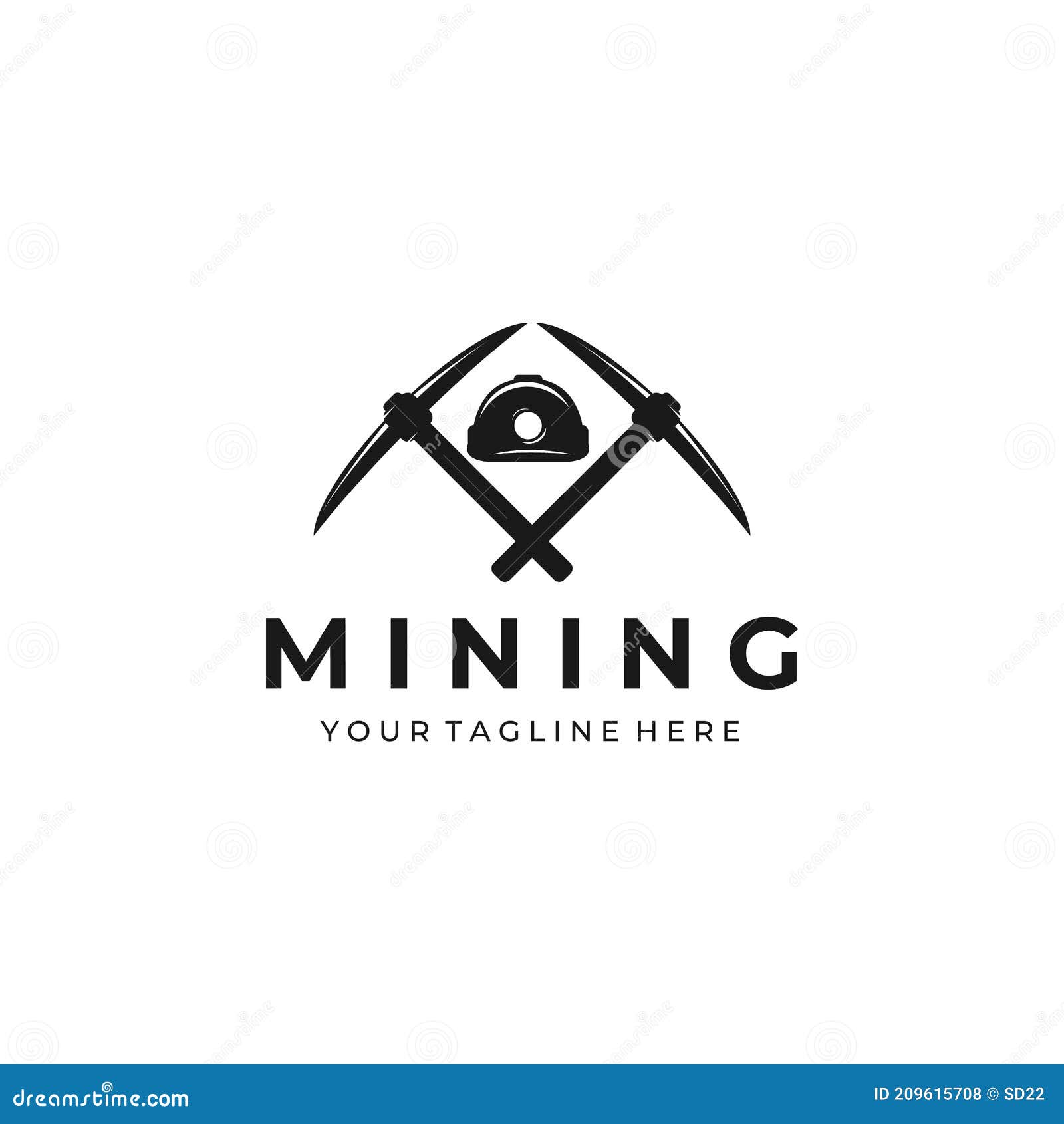 Mining Vintage Logo Illustration Vector Template Design Stock Vector ...