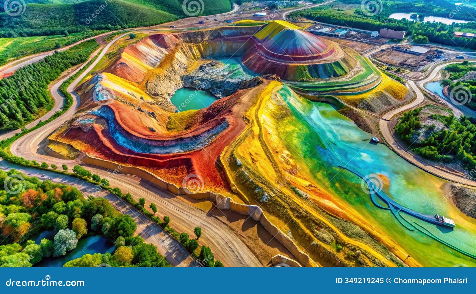 Mining Waste Heap Analysis Detailed Aerial View and Environmental ...