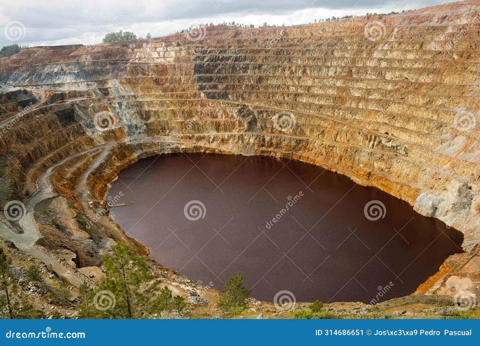 Corta Atalaya With Mining Levels At Open Mine Pit. Deep Excavation Of ...