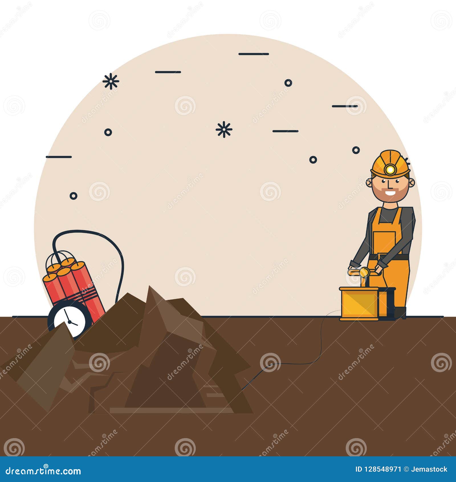 Mining worker cartoon stock vector. Illustration of sign - 128548971