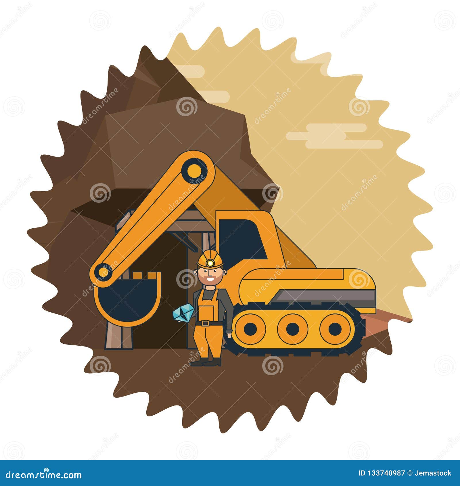 Mining and worker cartoon stock vector. Illustration of environment ...