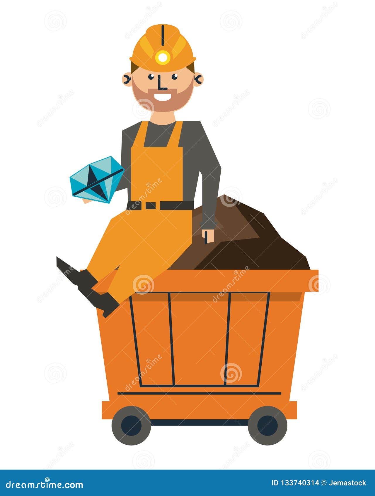 Mining and workers cartoon stock vector. Illustration of mining - 133740314
