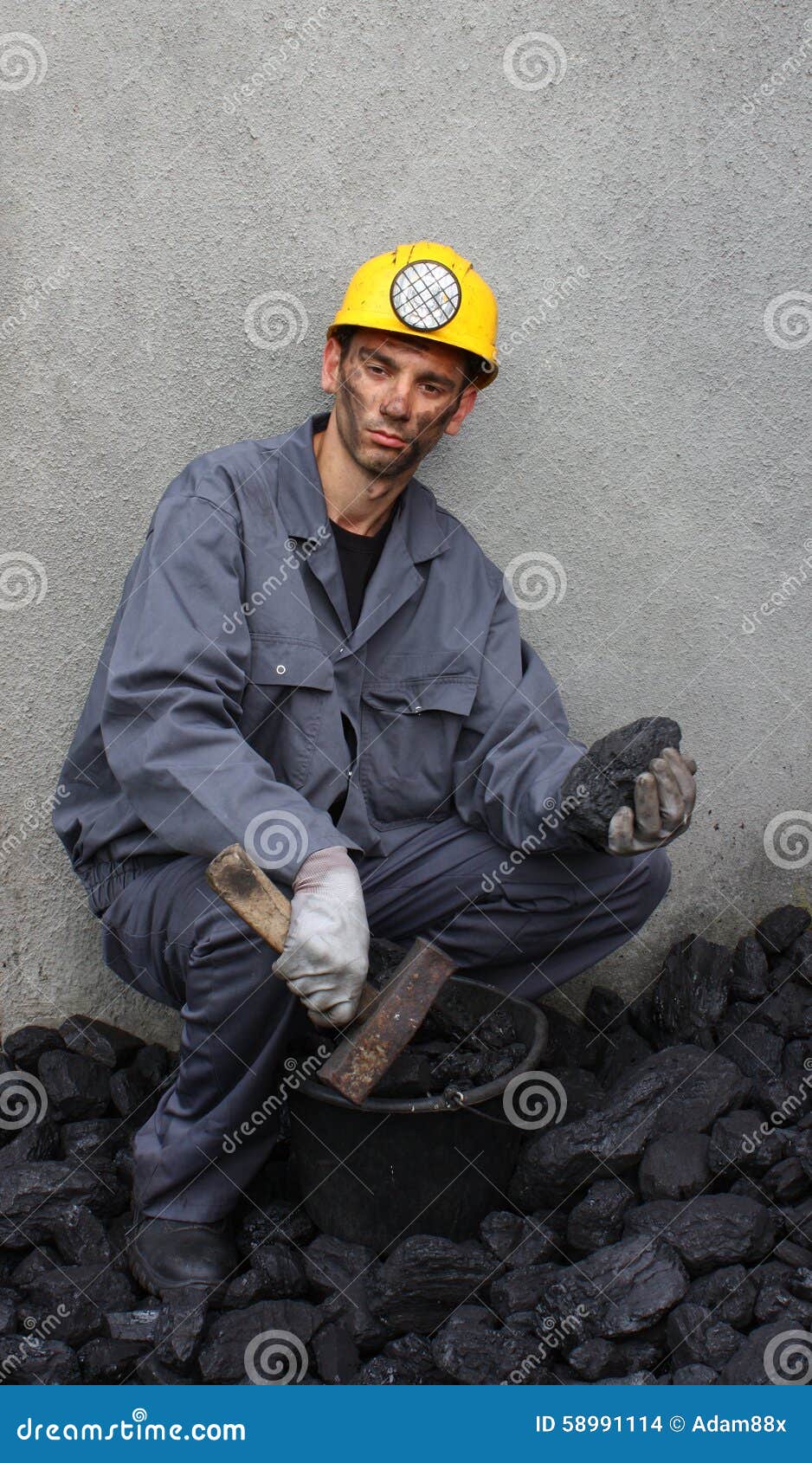 Mining worker stock photo. Image of material, lignite - 58991114