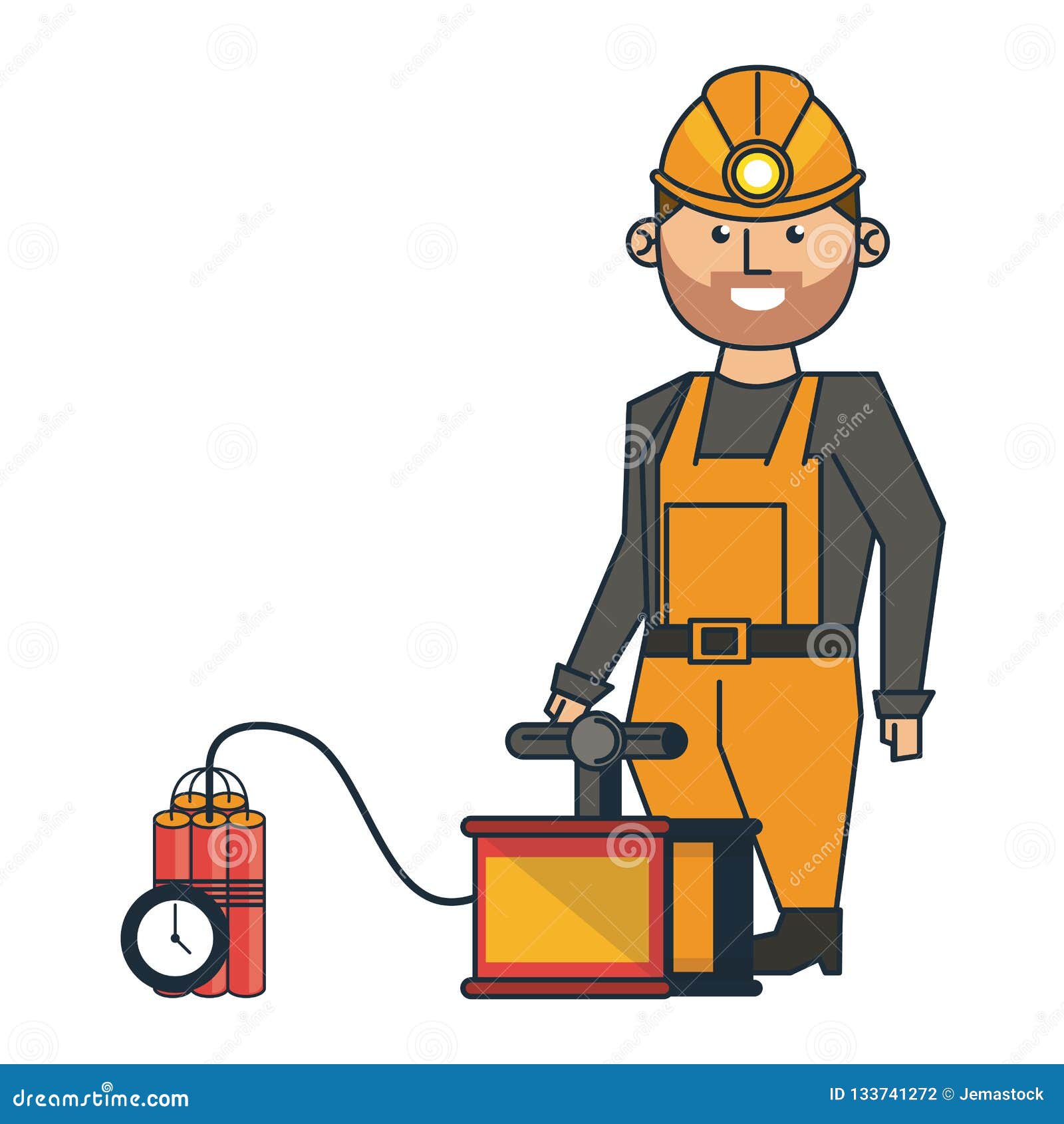Mining and worker cartoon stock vector. Illustration of equipment ...