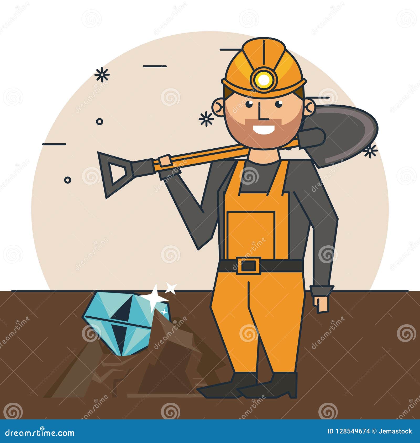 Mining worker cartoon stock vector. Illustration of symbol - 128549674
