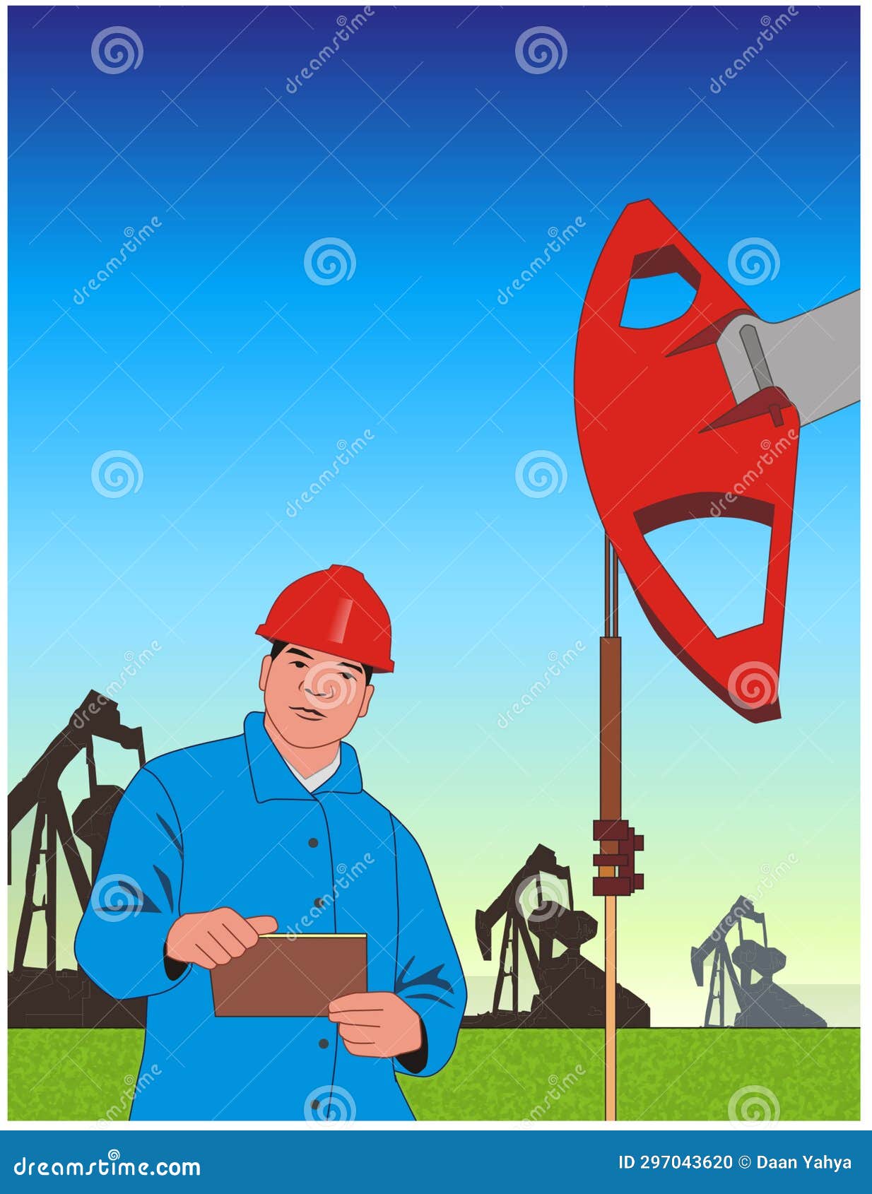 Mining Worker Work on Mining Field Illustration Stock Illustration ...