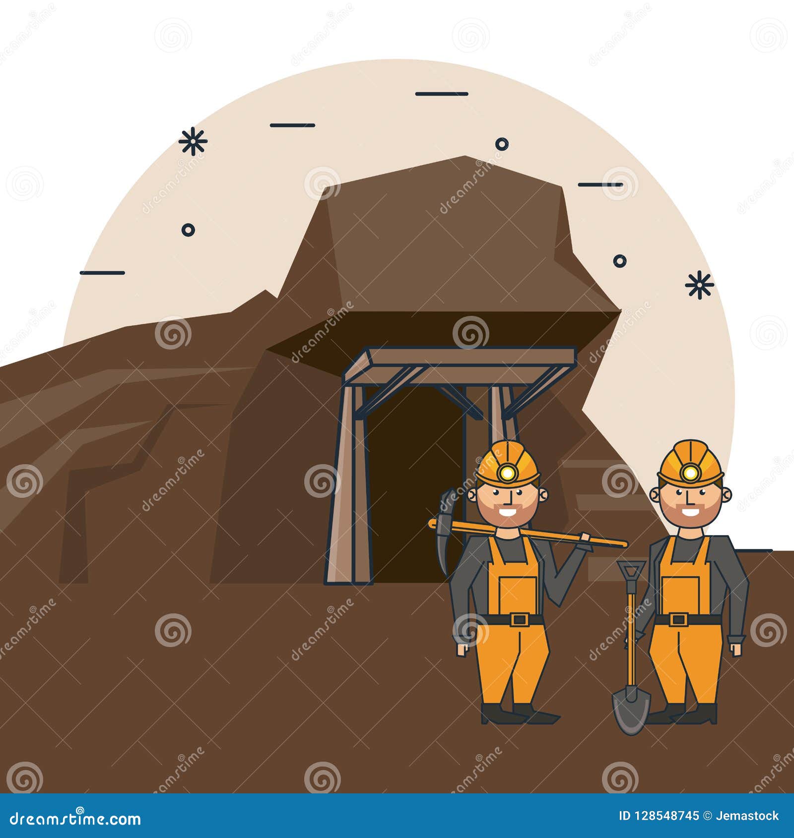 Mining Workers Cartoon | CartoonDealer.com #128548745