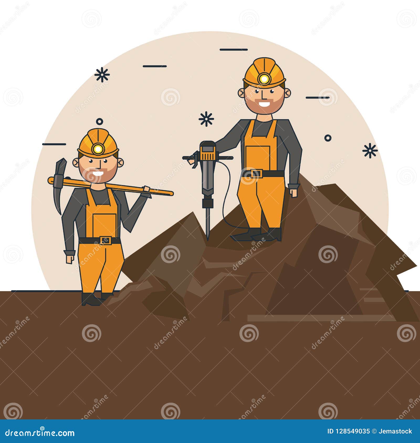 Mining Workers Cartoon | CartoonDealer.com #128549035
