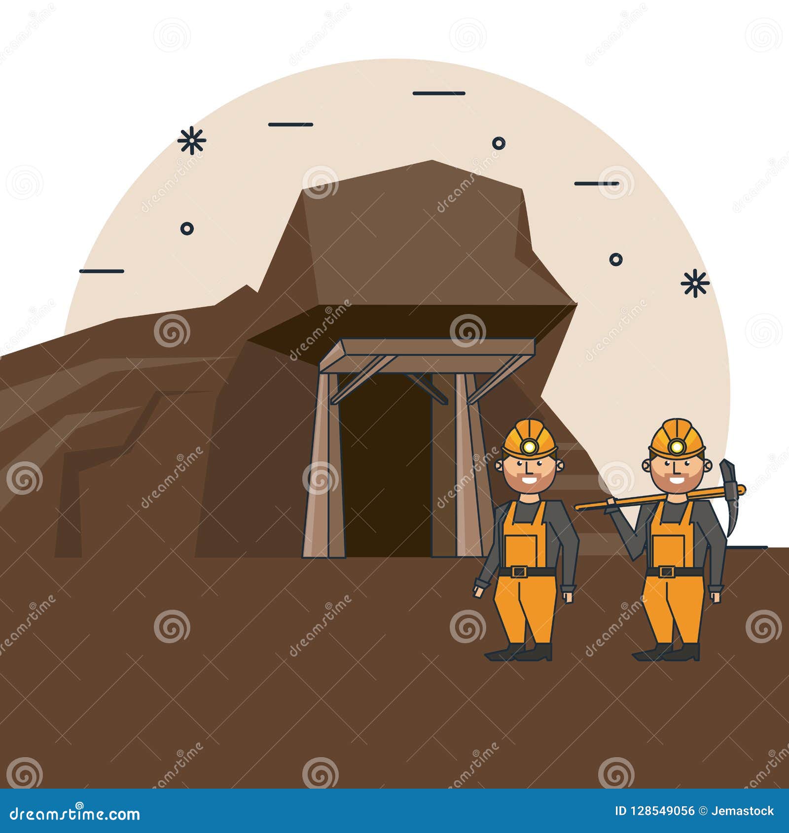 Mining Workers Cartoon | CartoonDealer.com #128549035