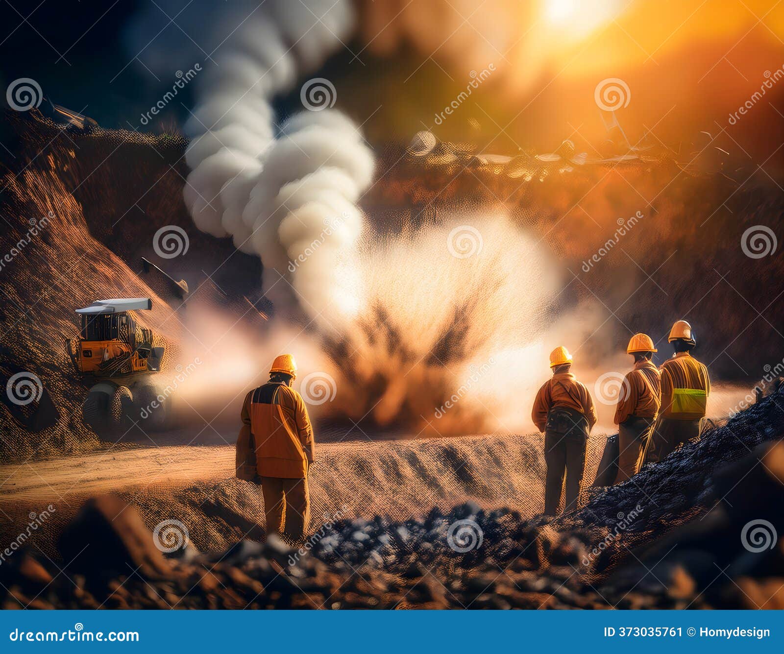 Mining Workers Cartoon Vector Illustration | CartoonDealer.com #128548744