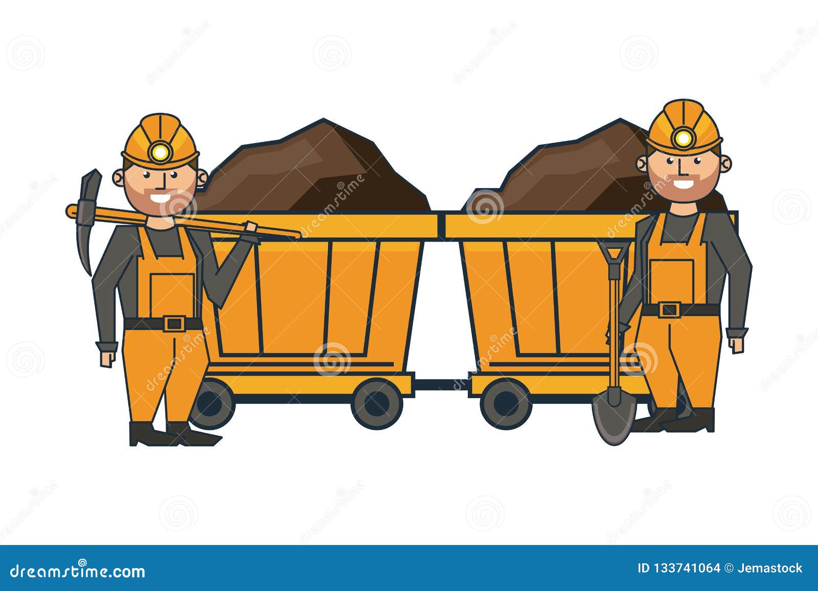Mining and workers cartoon stock vector. Illustration of digital ...
