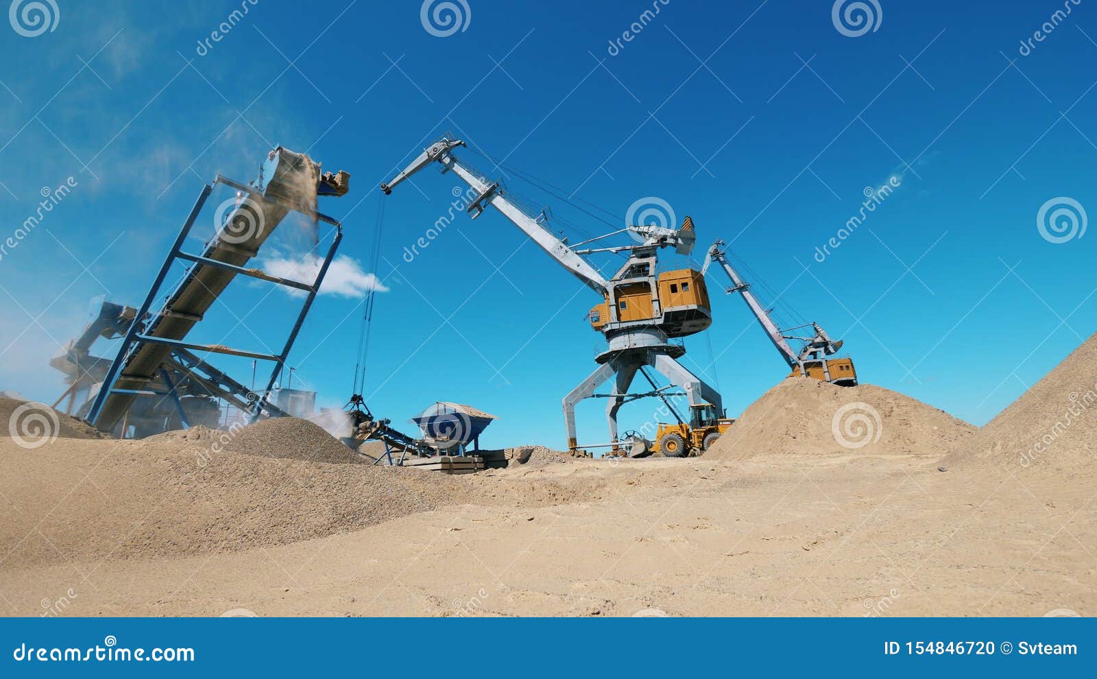 Mining Yard with Quarrying Machines Working on it Stock Footage - Video ...