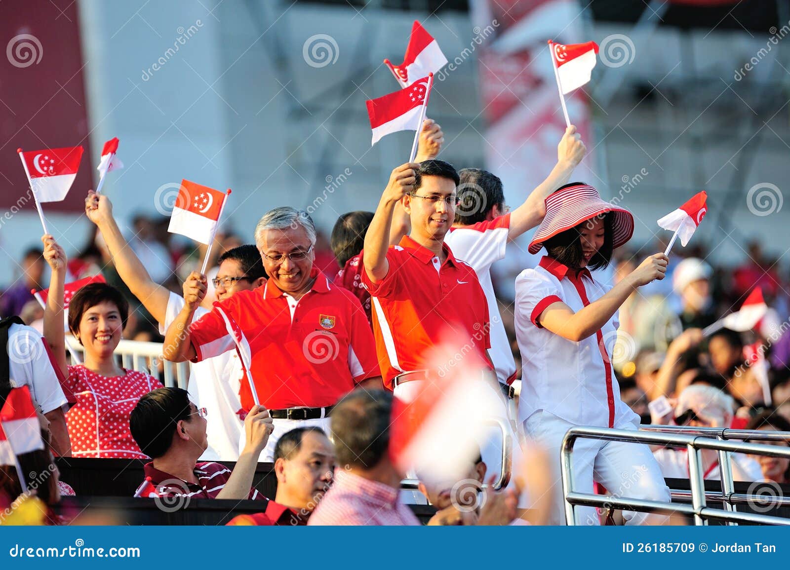 Ministers of State Waving Flags during NDP 2012 Editorial Stock Image ...