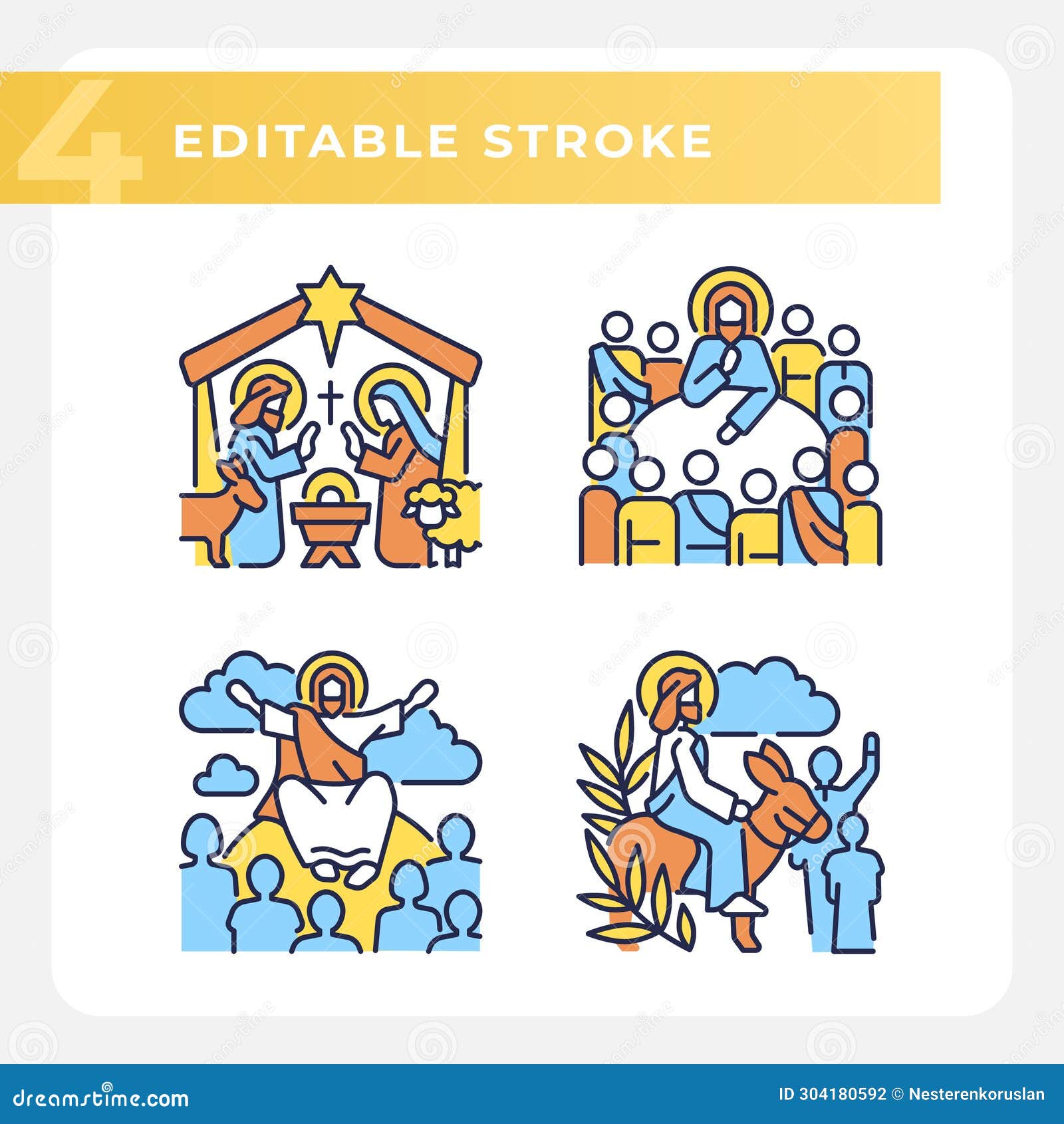 Ministry of Jesus RGB Color Icons Set Stock Illustration - Illustration ... Ministry of Jesus RGB Color Icons Set Stock Illustration - Illustration ...