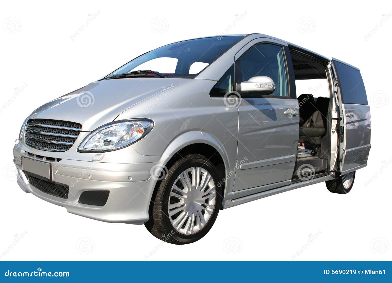 Minivan stock image. Image of isolated, automobile, silver - 6690219