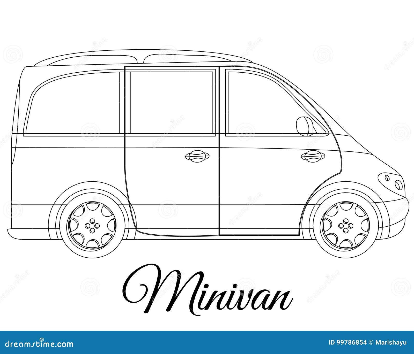 Minivan Car Body Type Outline Stock Vector - Illustration of minivan ...