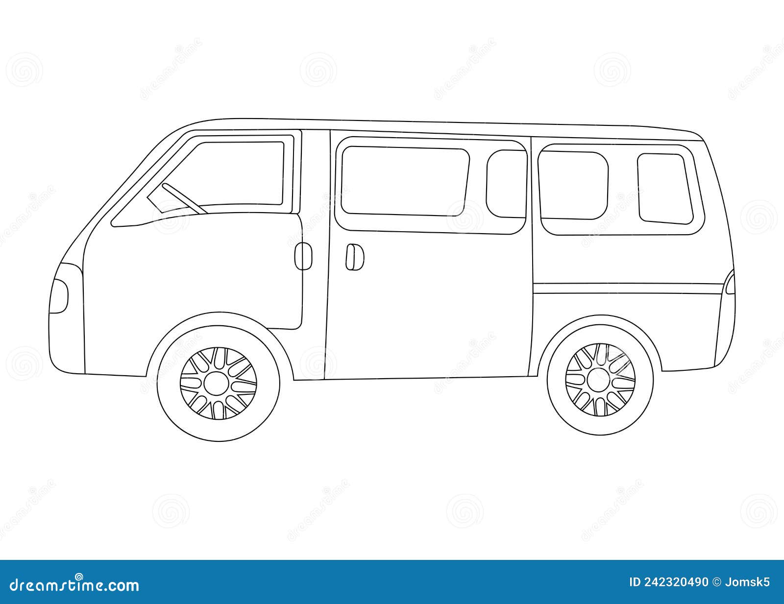 Minivan hand drawn sketch stock vector. Illustration of automobile ...
