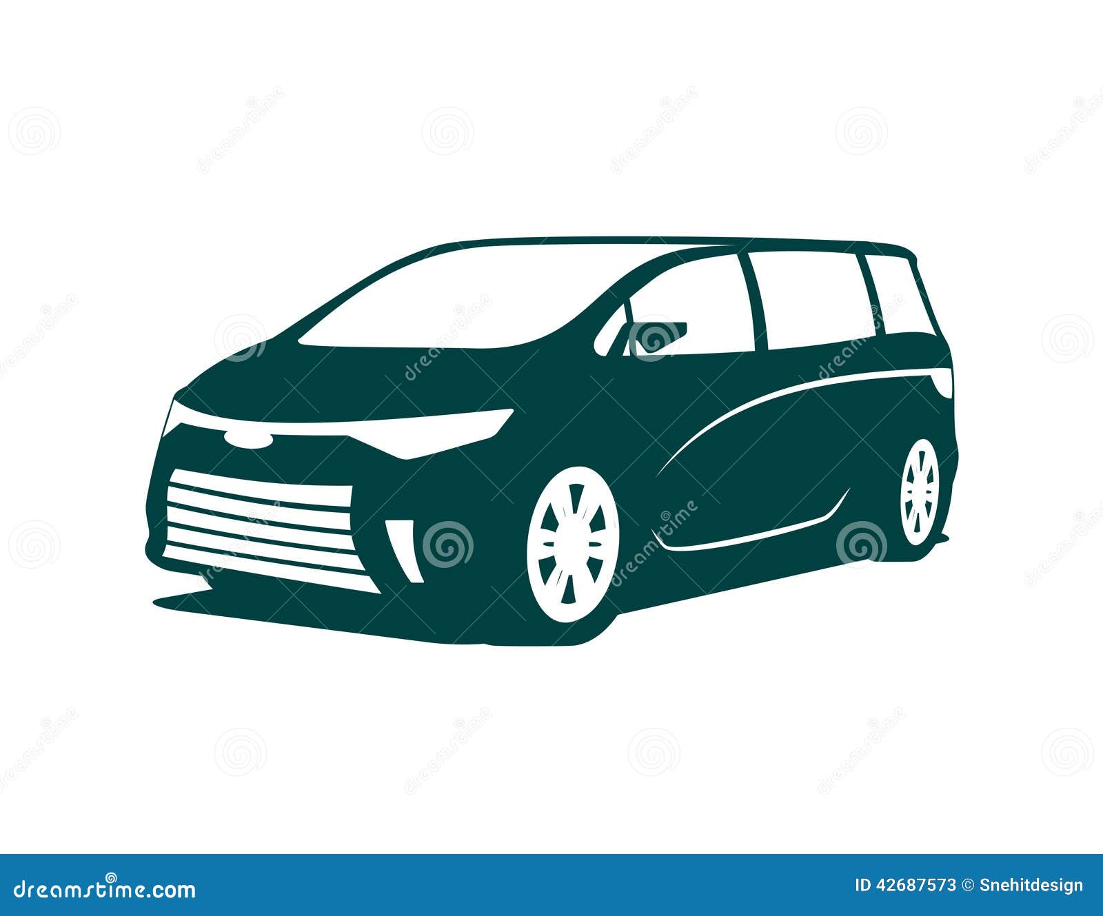 Minivan icon stock vector. Illustration of modern, blue - 42687573