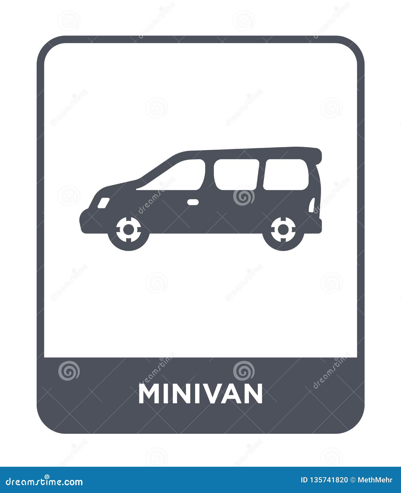 Minivan Icon in Trendy Design Style. Minivan Icon Isolated on White ...