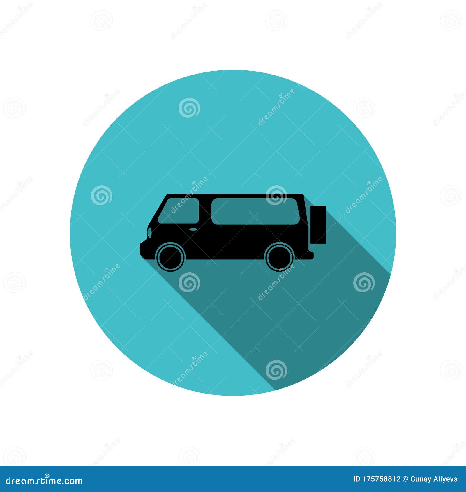 Minivan Long Shadow Icon. Simple Glyph, Flat Vector of Transport Icons ...
