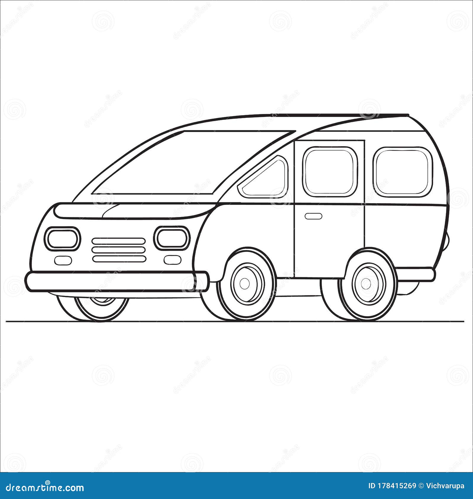 Minivan Outline Icon. Element Of Car Type Icon. Premium Quality Graphic ...