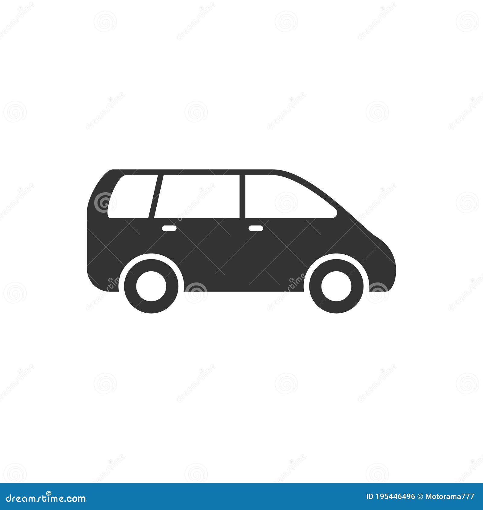 Minivan or Passenger Van Glyph Icon Stock Vector - Illustration of ...