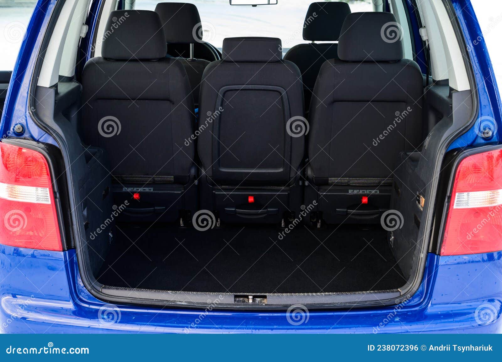 Minivan Trunk with Rear Seats. Car, Trunk in the Car and Its Components ...