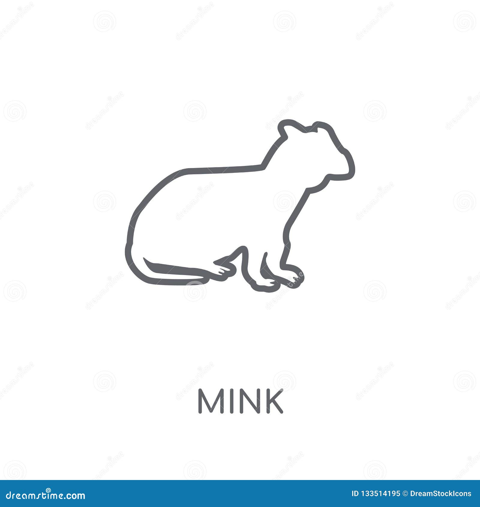 Mink Concept Vector Linear Icon Isolated On Transparent Background ...