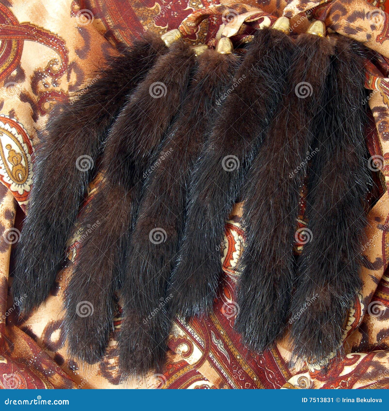Mink tails stock image. Image of feminine, silk, detail - 7513831