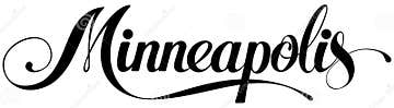 Minneapolis - Custom Calligraphy Text Stock Vector - Illustration of ...