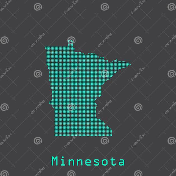 Minnesota Abstract Dots State Map. Dotted Style Stock Vector ...