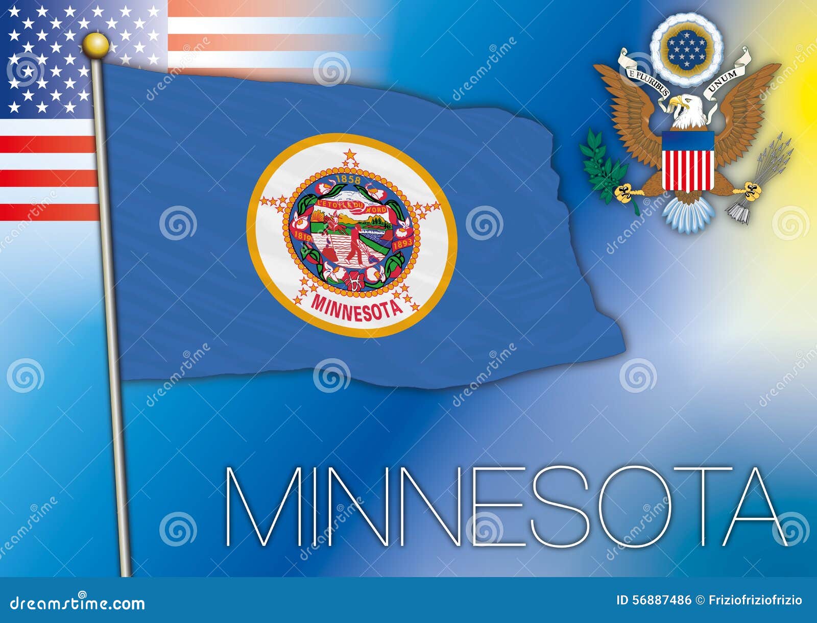Minnesota Map And Flag Stock Image | CartoonDealer.com #89797669