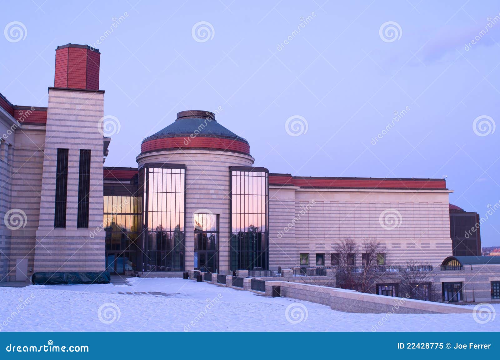 Minnesota History Center and Terrace at Dusk Stock Image - Image of ...
