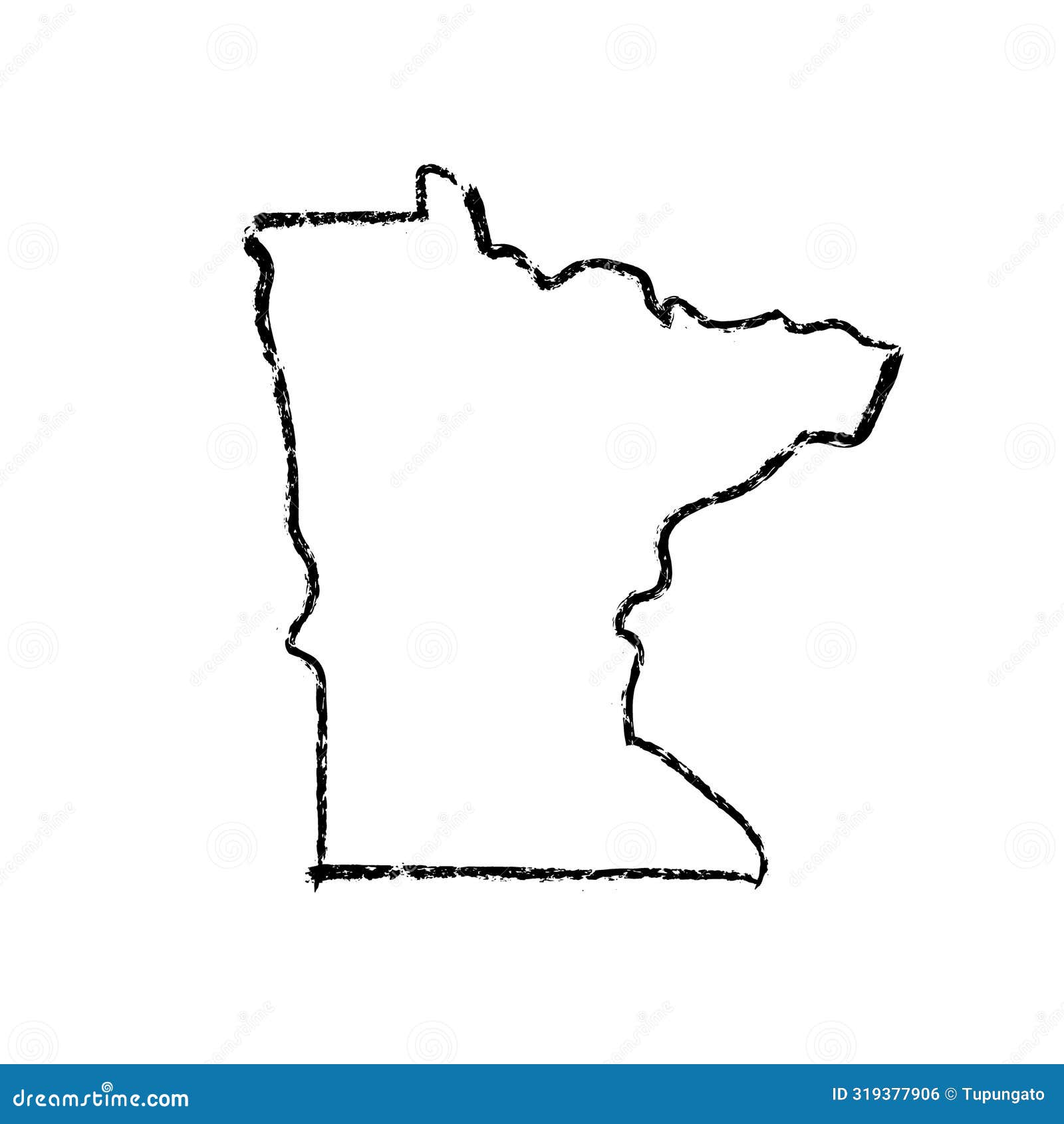 Minnesota Map Outline Concept Sketch Stock Illustration - Illustration ...