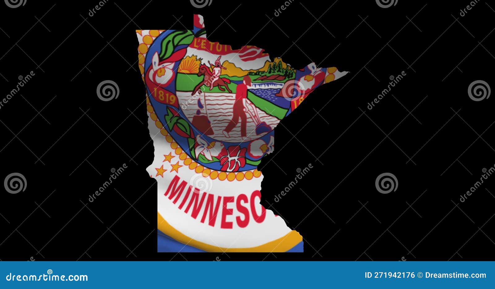 Minnesota Map Outline PNG. State Flag Icon Stock Illustration ...