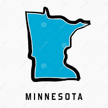 Minnesota map outline stock vector. Illustration of simple - 102164620