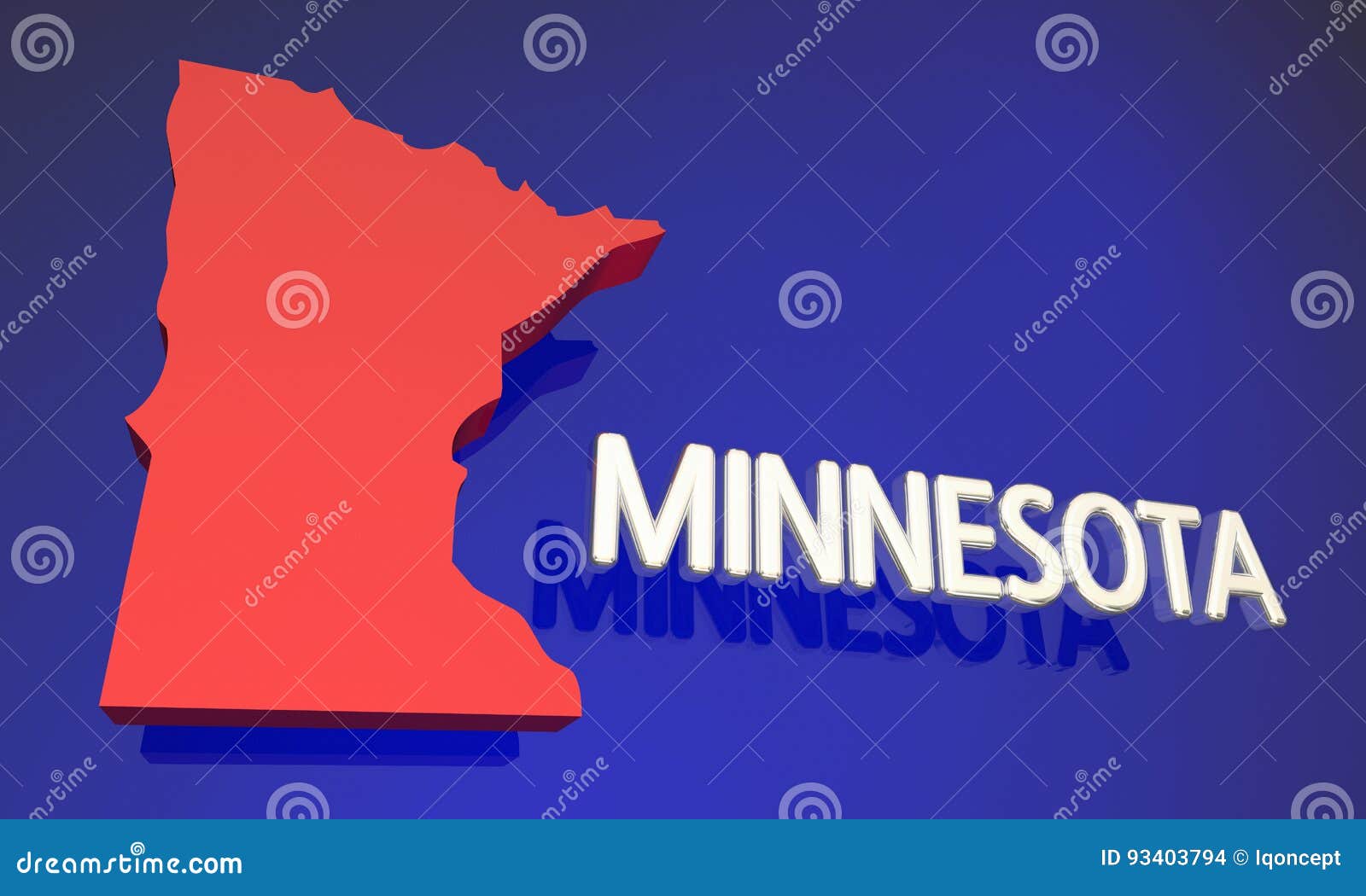 Minnesota MN Red State Map Name Stock Illustration - Illustration of ...