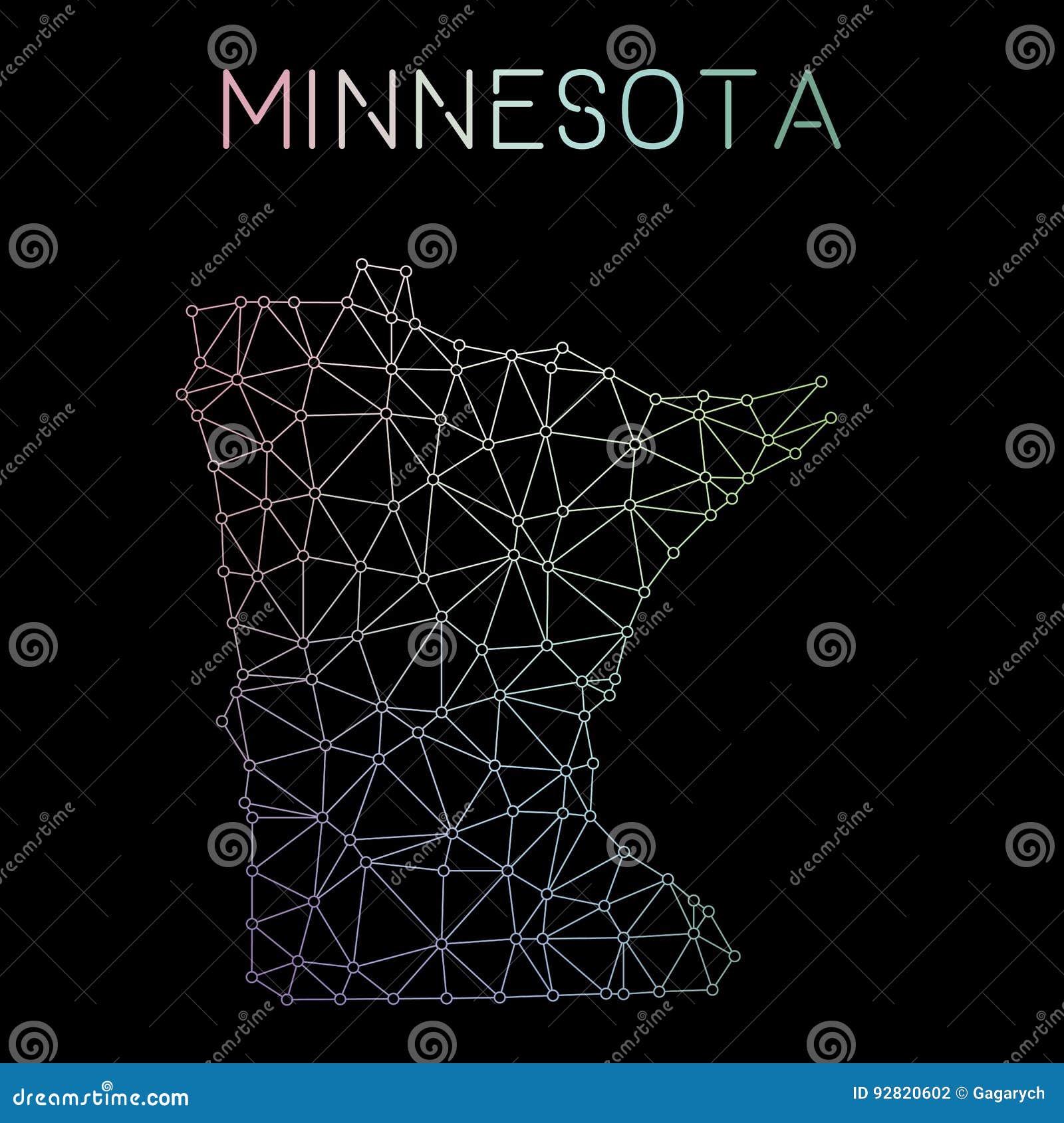 Minnesota network map. stock vector. Illustration of american - 92820602